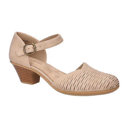Easy Street Womens Justina Block Heel Sandals - Sand