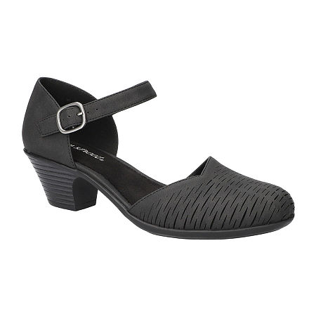 Easy Street Womens Justina Block Heel Sandals - Black