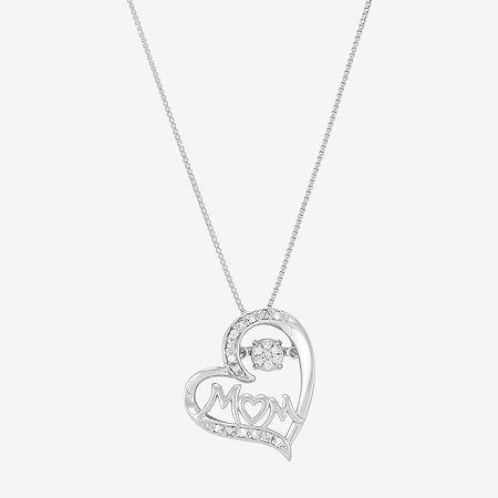 Click here for 1/10 CT. T.W. Diamond Mom Heart Sterling Silver Pe... prices