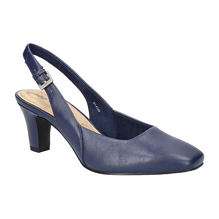 Easy Street Womens Ritsa Square Toe Slingback Pumps - Navy