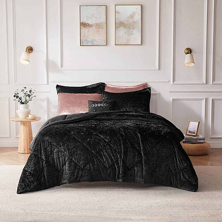 Intelligent Design Felicia Velvet 3-Pc. Duvet Cover Set  Twin/Twin Xl - Black