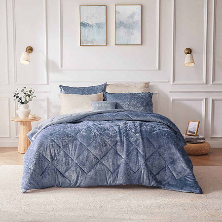 Intelligent Design Felicia Velvet 4-Pc. Comforter Set  King/California King - Blue