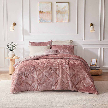Intelligent Design Felicia Velvet 3-Pc. Comforter Set  Twin/Twin Xl - Blush