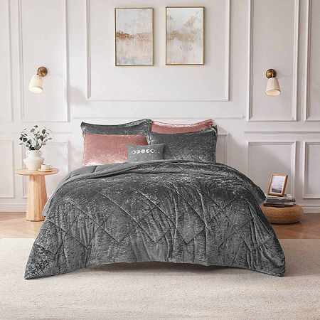 Intelligent Design Felicia Velvet 4-Pc. Comforter Set  King/California King - Gray