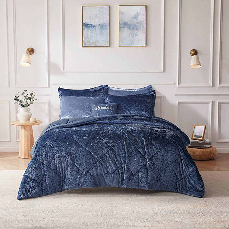Intelligent Design Felicia Velvet 4-Pc. Comforter Set  King/California King - Navy