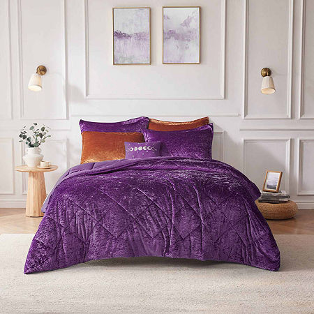 Intelligent Design Felicia Velvet 4-Pc. Comforter Set  Full/Queen - Purple