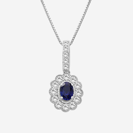 Click here for Womens Oval-cut Gemstone & 1 CT. T.W. Lab-Grown Di... prices