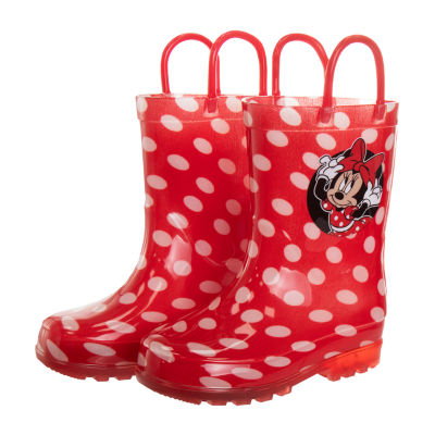 Toddler Girls Minnie Mouse Waterproof Rain Boots, Color: Red - JCPenney