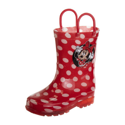 Toddler Girls Minnie Mouse Waterproof Rain Boots, Color: Red - JCPenney