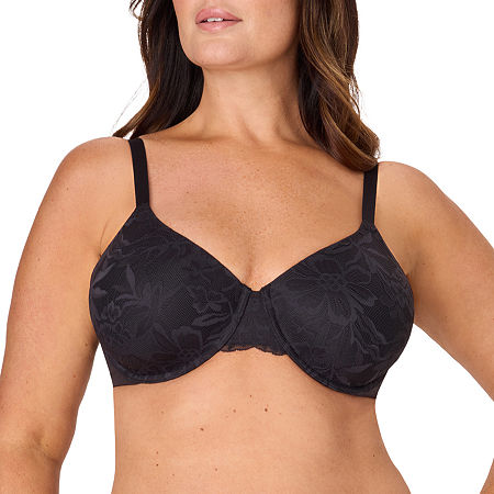 Bali Plus Size Breathe Medium Underwire Full Coverage T-Shirt Bra - Black