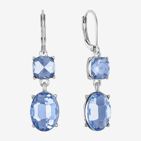 Click here for Monet Jewelry Womens Blue Glass Oval Drop Earrings... prices