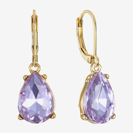 Click here for Monet Jewelry Womens Purple Glass Drop Earrings  O... prices