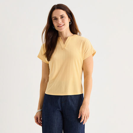 Click here for Liz Claiborne Womens V Neck Short Sleeve Blouse  M... prices