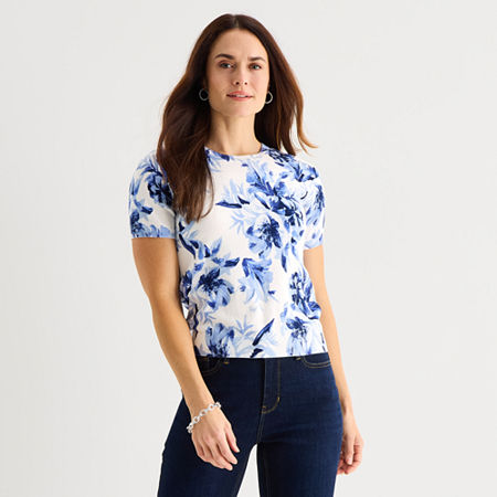 Click here for Liz Claiborne Womens Floral Pullover Sweater  Larg... prices