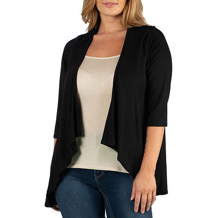 Click here for 24/7 Comfort Apparel 3/4 Length Sleeve Open Cardig... prices