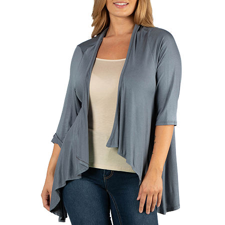 Click here for 24/7 Comfort Apparel 3/4 Length Sleeve Open Cardig... prices