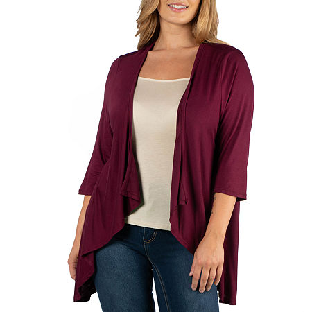 Click here for 24/7 Comfort Apparel 3/4 Length Sleeve Open Cardig... prices