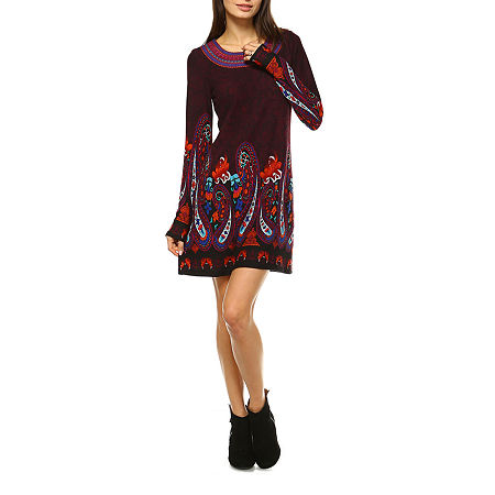 Click here for White Mark Sandrine Embroidered Sweater Dress  Lar... prices