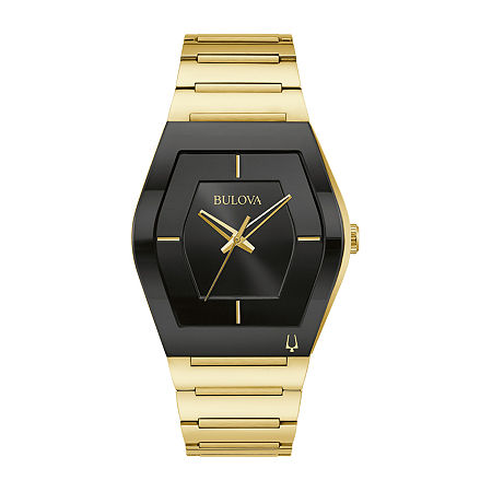 Bulova Mens Gemini Gold-Tone Stainless Steel Bracelet Watch 40mm - Gold