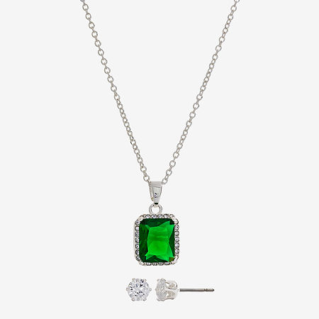 Click here for Sparkle Allure Womens Green Crystal Pure Silver Ov... prices