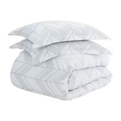 Casual Comfort Ultra Soft Alps Chevron Duvet Set, Color: Light Gray ...