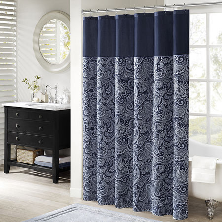 Click here for Madison Park Whitman Shower Curtain  One Size  Blu... prices