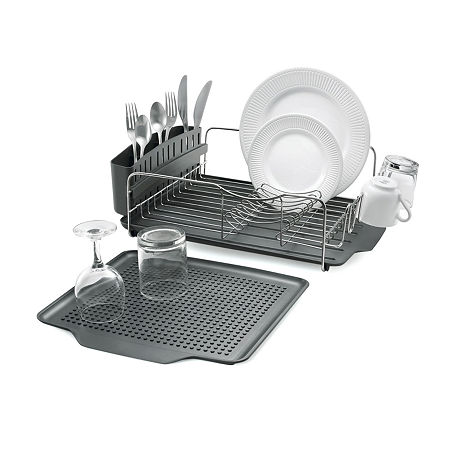 Polder 4 Piece Advantage Dish Rack - Charcoal