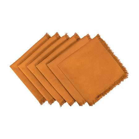 Click here for Solid Pumpkin Spice Heavyweight Fringed Napkin Set... prices