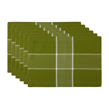 Design Imports Fiesta Check Placemat  Set of 6 - Green