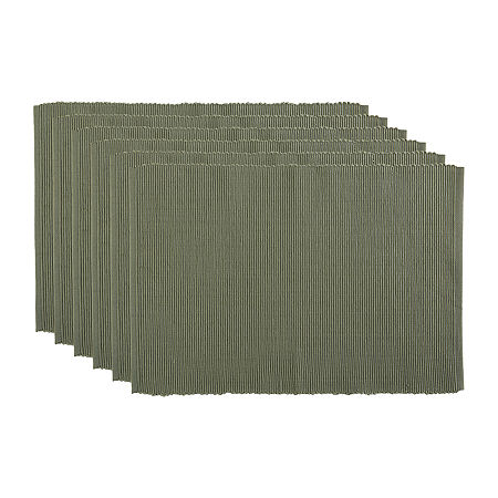 Click here for Design Imports Ribbed Placemat  Set of 6 - Green prices