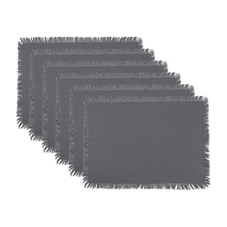 Click here for Design Imports Solid Gray Heavyweight Fringed 6-pc... prices