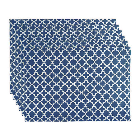 Design Imports Lattice Placemat  Set of 6 - Navy