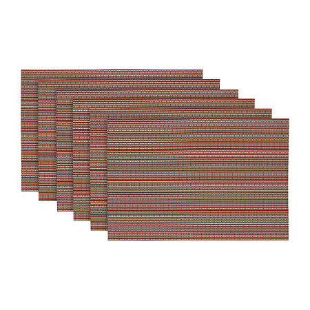Click here for Design Imports Tango Red Stripe 6-pc. Placemats  O... prices