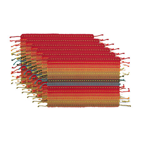 Click here for Design Imports Stripe with Fringe Placemat  Set of... prices