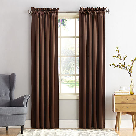 Click here for Room Darkening Rod Pocket Curtain Panel - Chocolat... prices