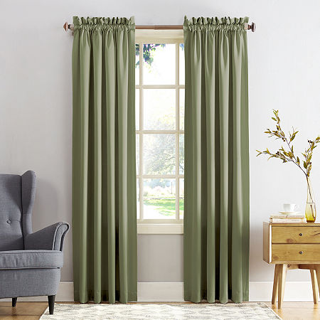 Grant Room Darkening Rod Pocket Curtain Panel - Sage