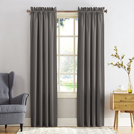Click here for Room Darkening Rod Pocket Curtain Panel - Steel prices