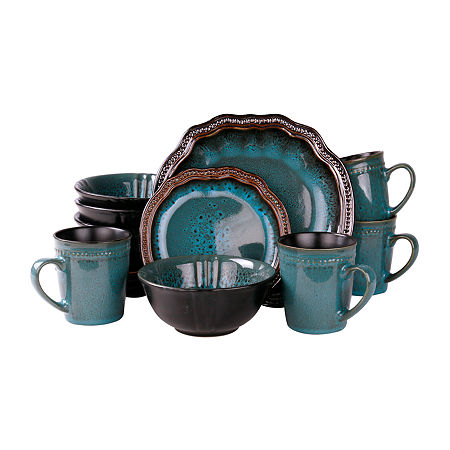 Click here for Elama Mystic Waves 16-pc. Stoneware Dinnerware Set... prices