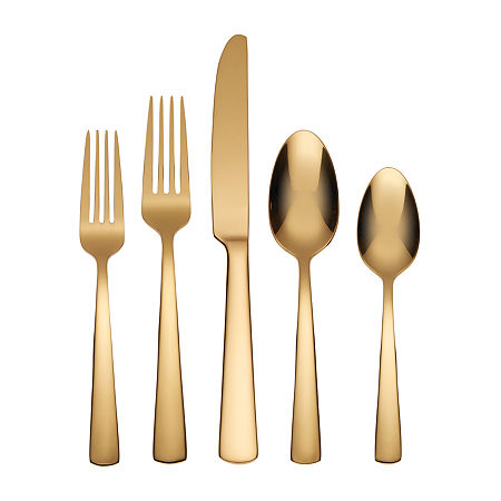 Click here for Oneida Aptitude Gold 20pc. Everyday Flatware Set prices