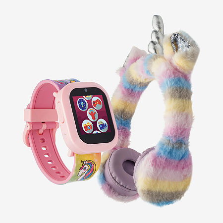 Playzoom V3 Girls Pink and Blue Silicone Smartwatch 42mm Gift Set - Blue