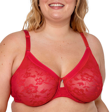 Click here for Curvy Couture No Show Lace Unlined Underwire Bra -... prices