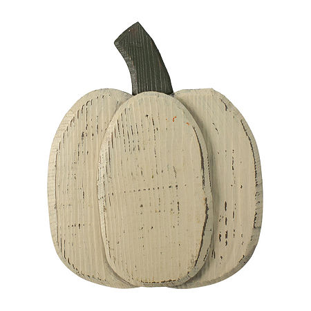 Click here for Northlight 10.5 Small White Wooden Fall Pumpkin Wi... prices