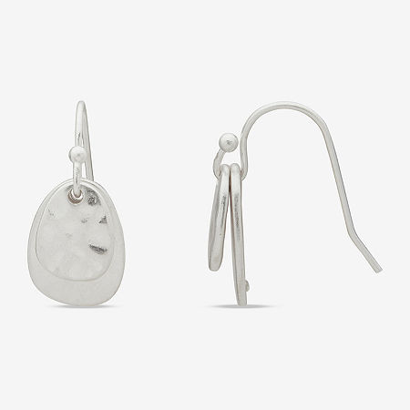 Click here for a.n.a Silver Tone Hammered Womens Drop Earrings  O... prices