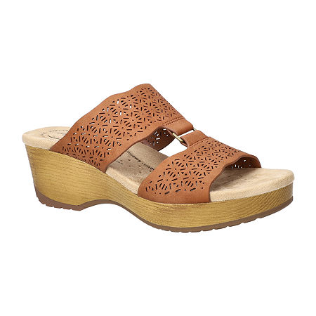 Easy Street Womens Rin Slip-Resistant Sandals - Tan