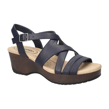 Easy Street Womens Rosella Slip-Resistant Sandals - Navy