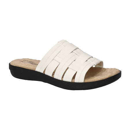 Click here for Easy Street Womens Maha Slide Sandals  8 Wide  Whi... prices