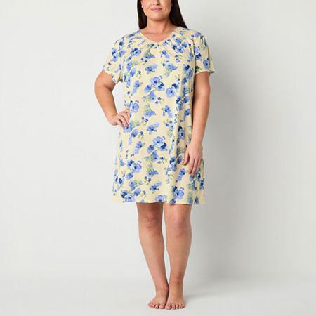 Click here for Adonna Womens Round Neck Short Sleeve Plus Nightgo... prices
