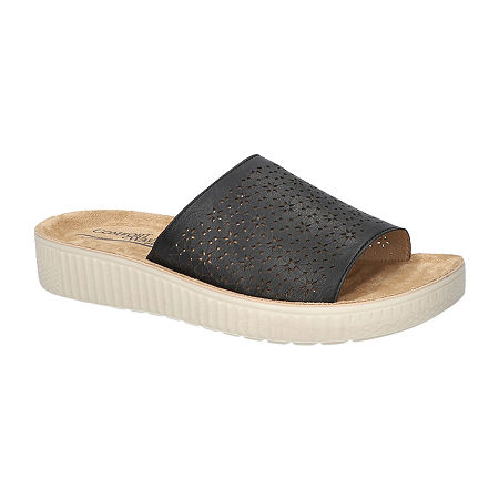Click here for Easy Street Womens Ivey Slide Sandals  7 Wide  Bla... prices