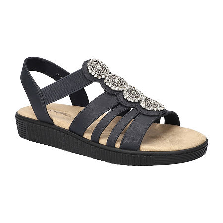 Click here for Easy Street Womens Samira Flat Sandals  9 Wide  Bl... prices