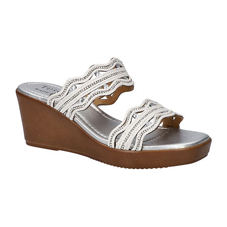 Click here for Easy Street Womens Selva Wedge Sandals  6 Wide  Wh... prices